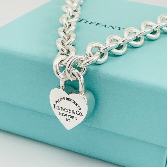 Tiffany & Co. | Jewelry | Return To Tiffany Co Heart Padlock Lock Pendant Necklace In Sterling ...